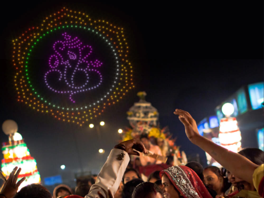 Drone Light Shows in India by Geoscan